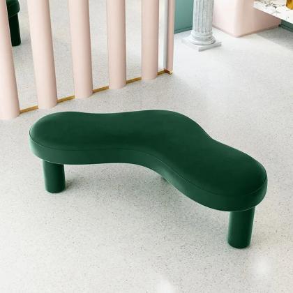 Modern Curved Velvet Benches In Vibrant Colors on Luulla