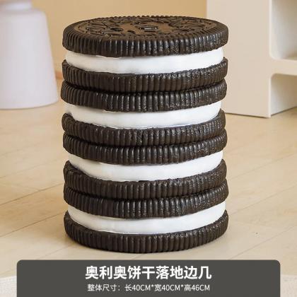 Modern Black And White Braided Tire End Table on Luulla