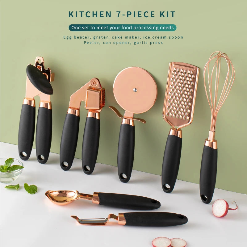 7-piece Kitchen Gadget Set With Copper Handles on Luulla