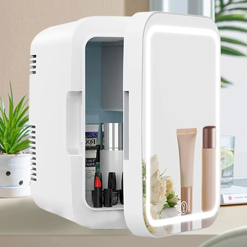 Compact Mini Cosmetic Fridge With Mirror Led Light on Luulla