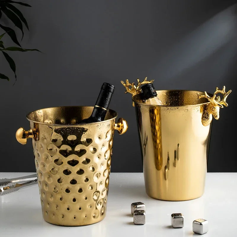Luxury Gold Ice Buckets With Brass Dragon Handles on Luulla