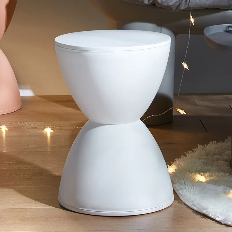 Modern Hourglass Shape Accent Stools In Various Colors on Luulla