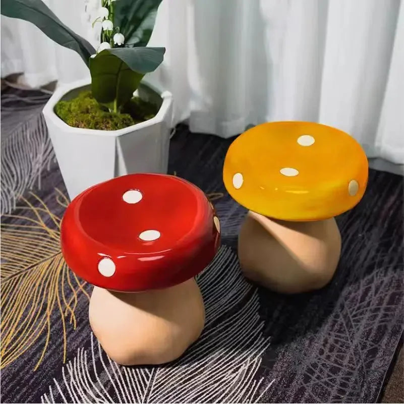 Colorful Mushroom Shaped Wooden Garden Decor Stools on Luulla
