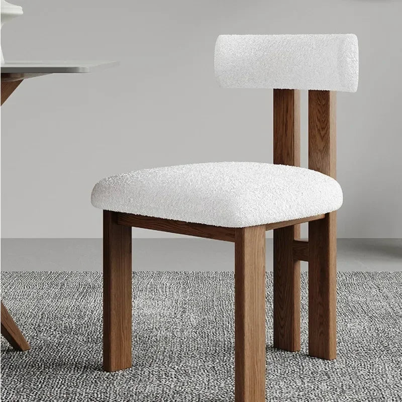 Modern Textured Fabric Dining Chair With Walnut Legs on Luulla