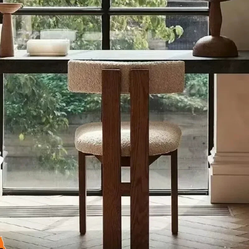 Modern Textured Fabric Dining Chair With Walnut Legs on Luulla