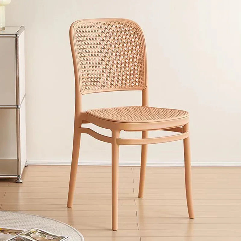 Modern Rattan Woven Dining Chair In Natural Finish on Luulla