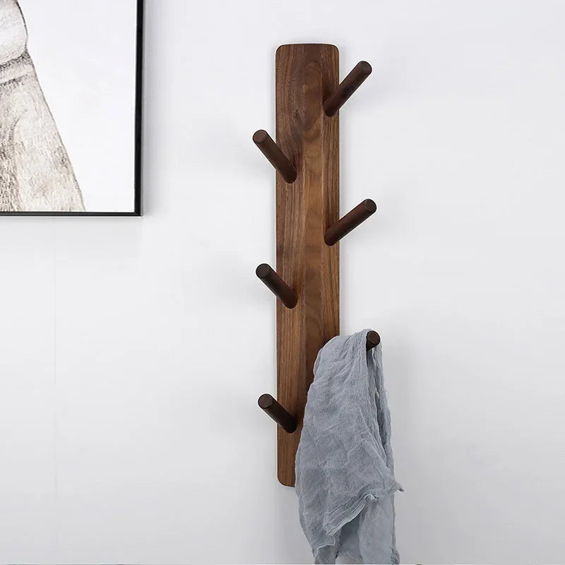 Modern Wooden Wall Mounted Coat Rack, 5-pegs on Luulla