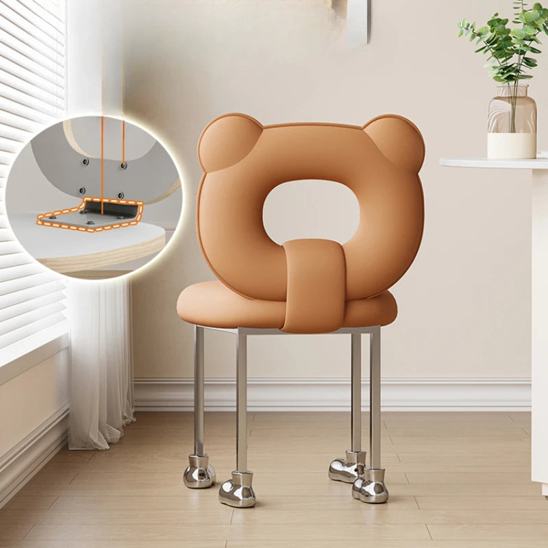 Modern Bear-ear Back Design Chair With Chrome Legs on Luulla