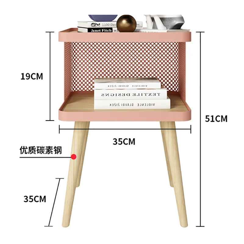 Modern Two-tier Wooden Bedside Table With Storage on Luulla
