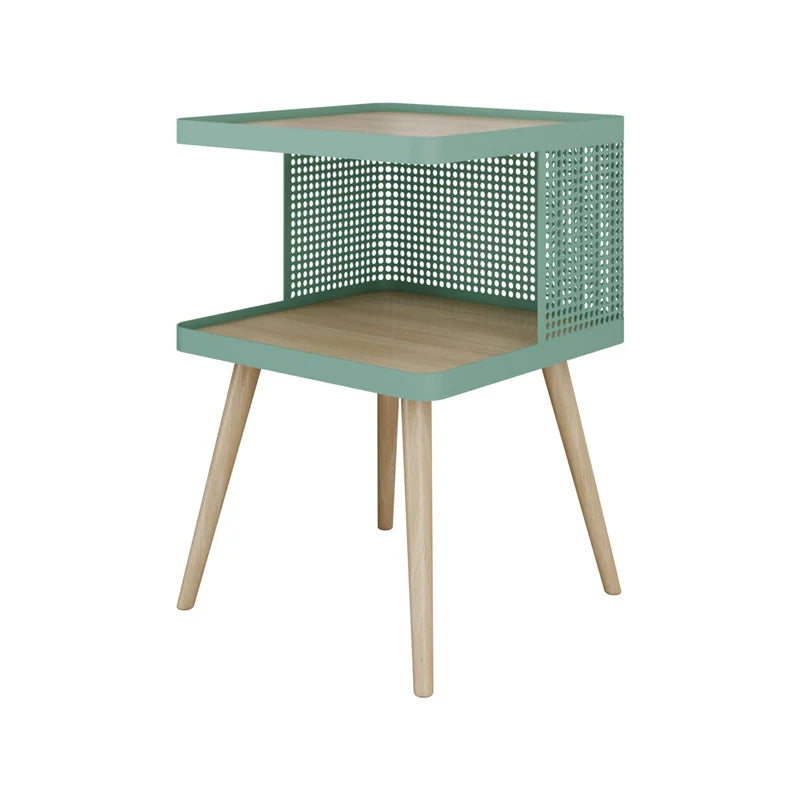 Modern Two-tier Wooden Bedside Table With Storage on Luulla