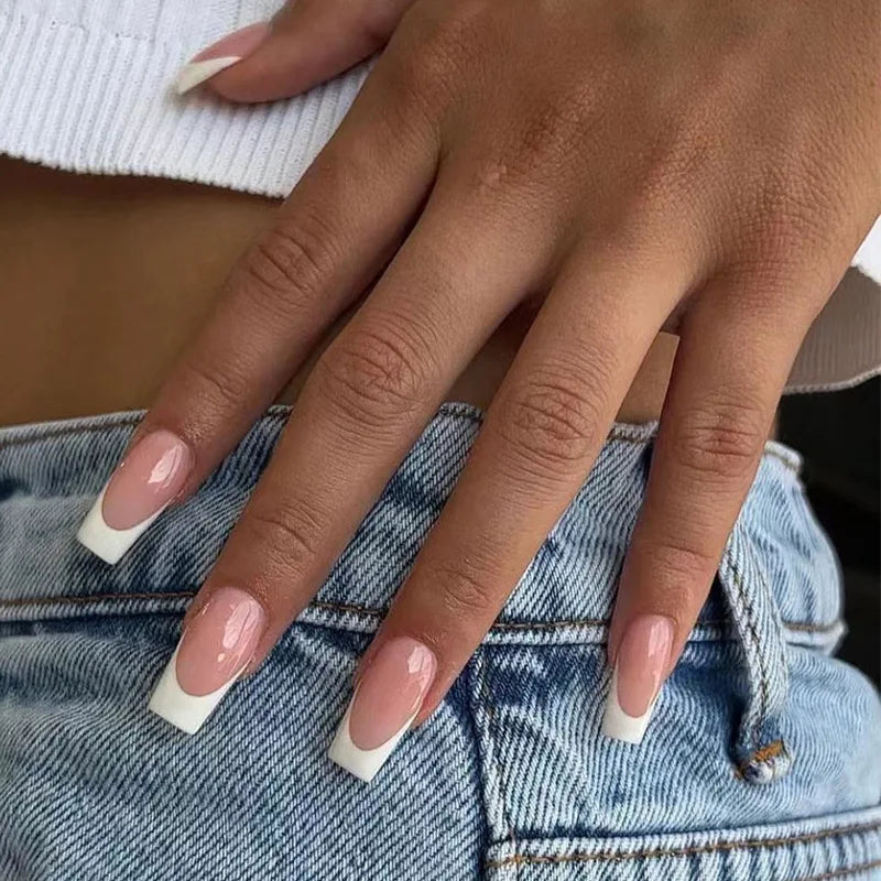 Glitter Ombre Floral Long Press On Nails on Luulla