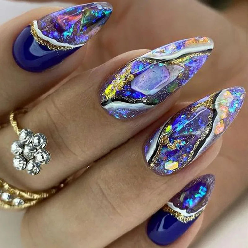 Opal Galaxy Nail Art Press on Kit