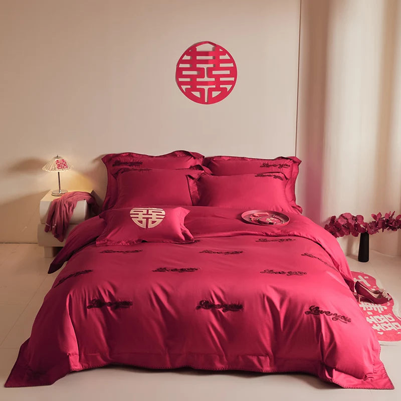 red bed sheets cotton