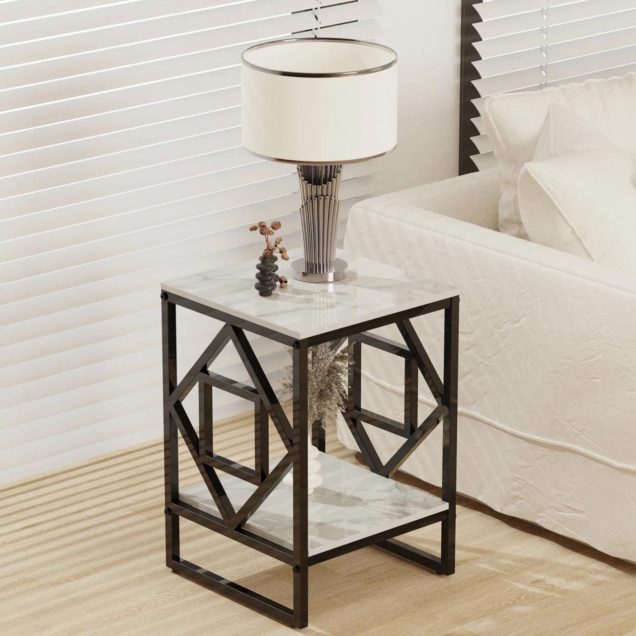 Metal and marble nightstand store