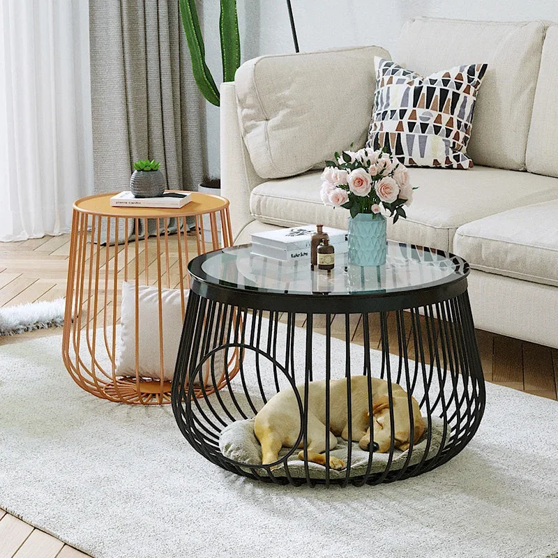 Round cage coffee table store