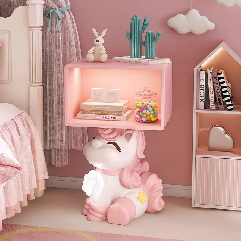 Unicorn themed Pink Bedside Table With on Luulla
