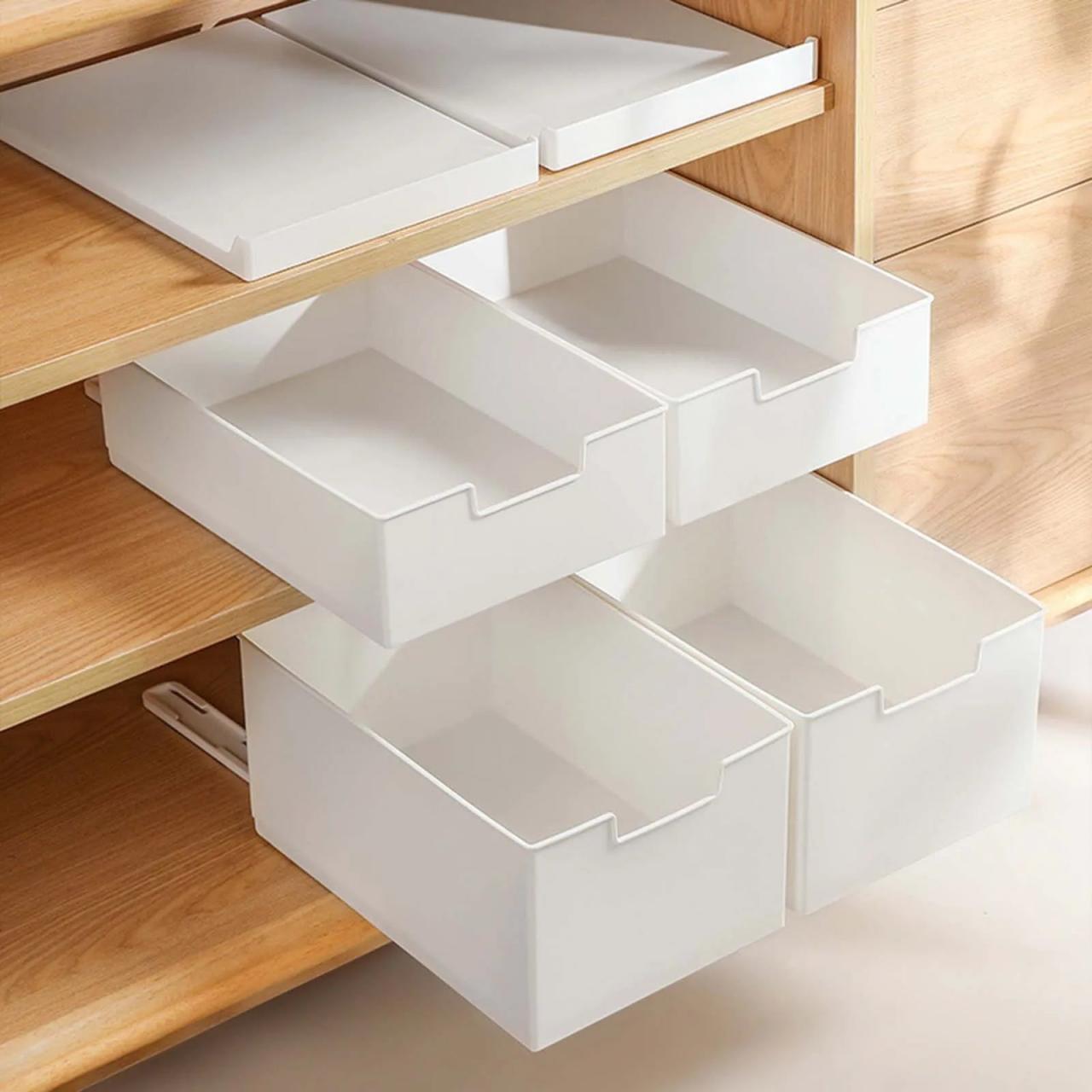 Modular Stackable White Sliding Drawer Organizers on Luulla