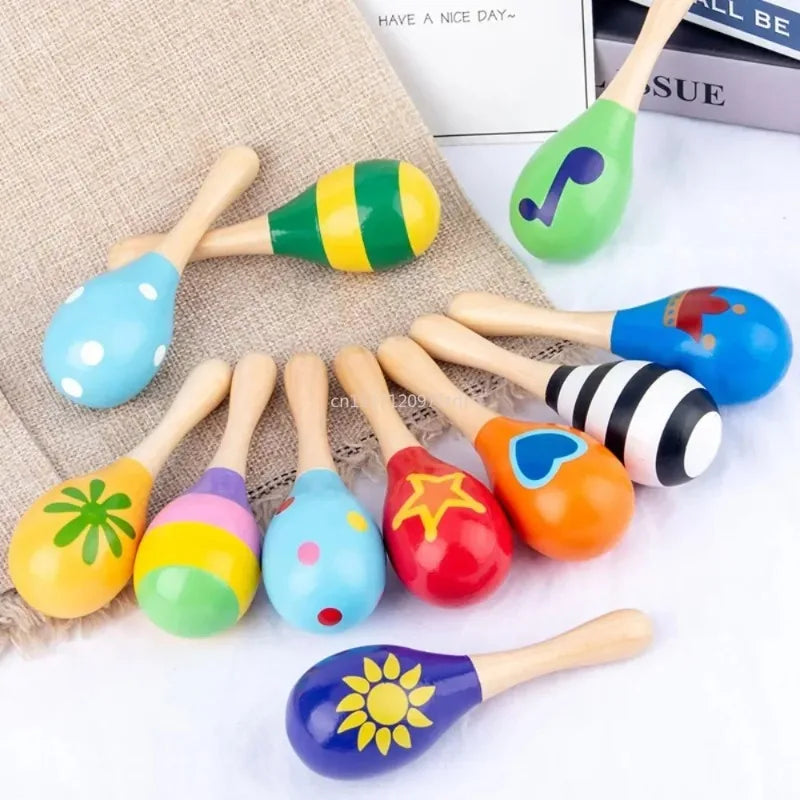 Colorful Wooden Hand-painted Maracas Musical Instruments on Luulla