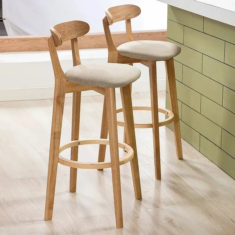Modern Scandinavian Oak Wood Bar Stools, Set Of 2 on Luulla