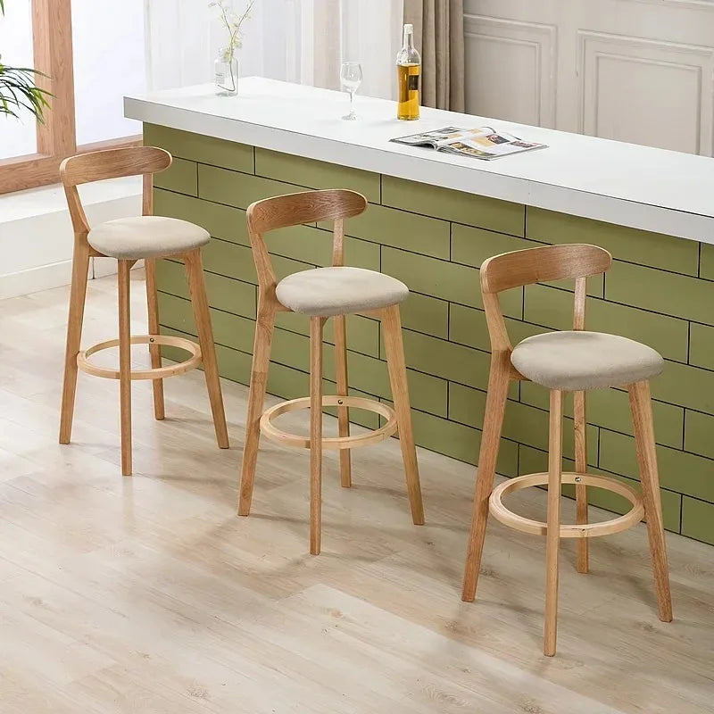 Modern Scandinavian Oak Wood Bar Stools, Set Of 2 on Luulla