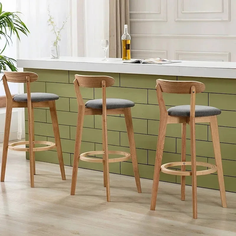 Modern Scandinavian Oak Wood Bar Stools, Set Of 2 on Luulla