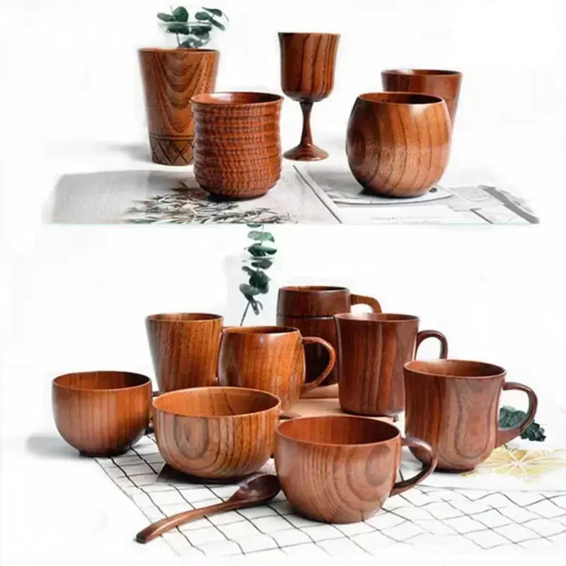 Handcrafted Wooden Kitchenware Set Cups And Bowls on Luulla