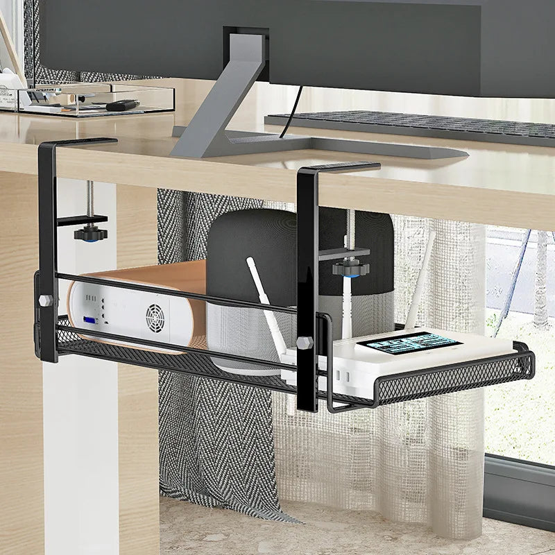 Adjustable Under-desk Computer Tower Mount With Shelf on Luulla