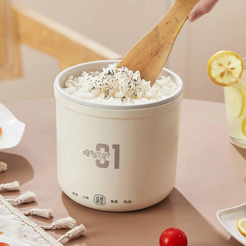 Electric Portable Mini Rice Cooker With Wooden Spoon on Luulla