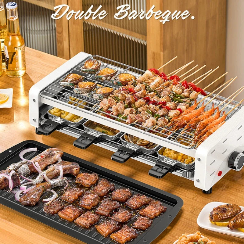 Portable Dual-layer Electric Grill For Indoor Bbq on Luulla