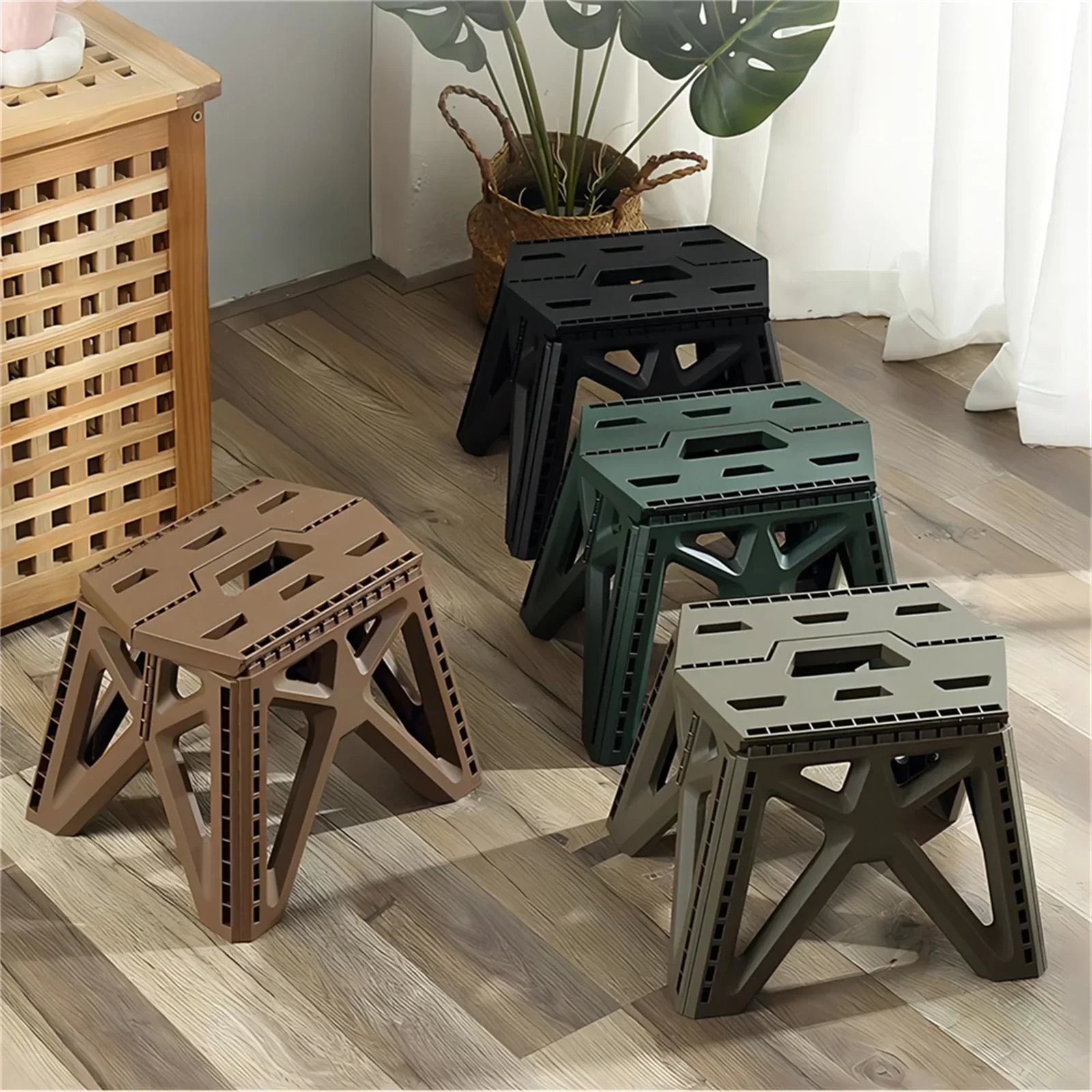 Portable Folding Plastic Step Stool Multi-color 4-pack on Luulla