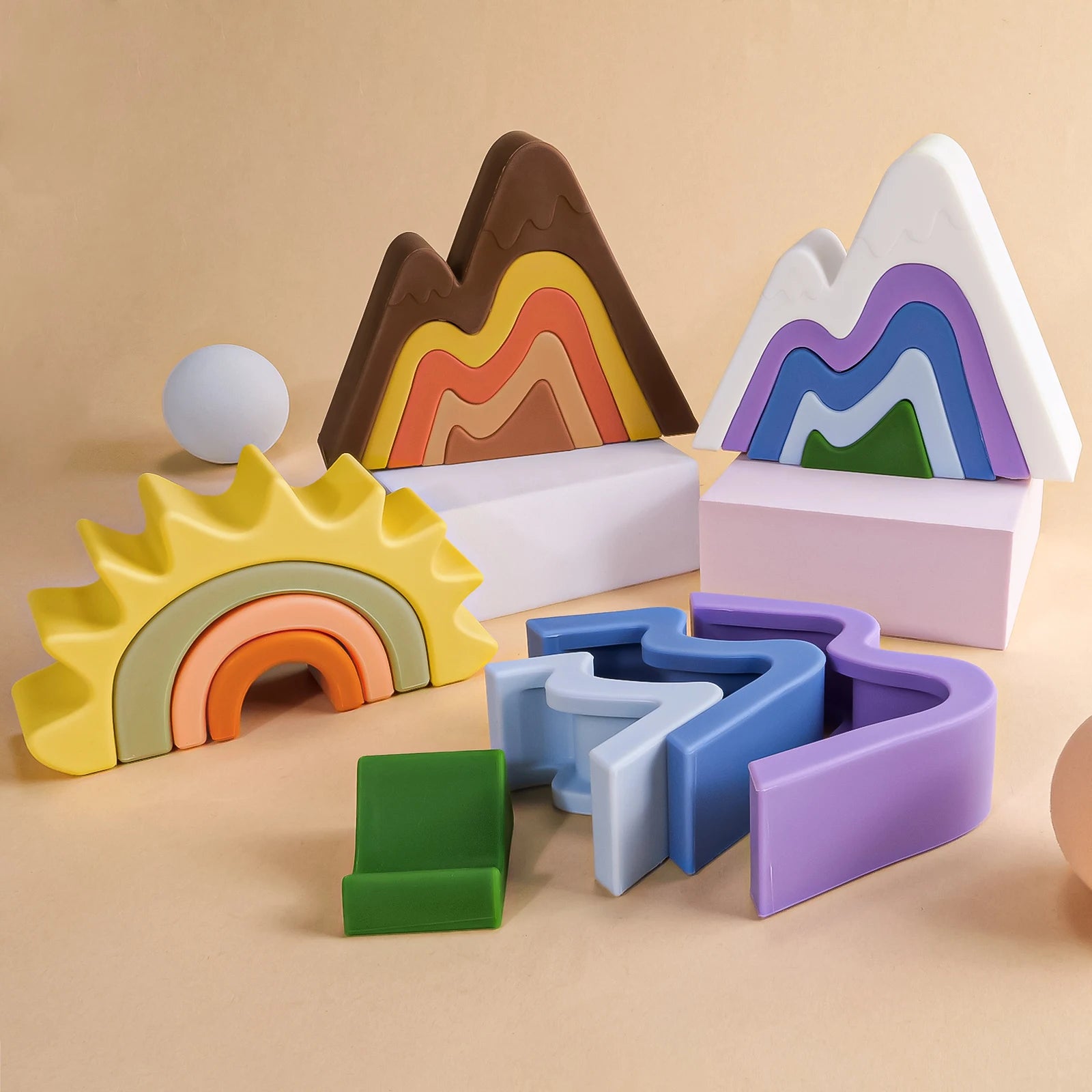 Colorful Wooden Nesting Blocks For Childrens Playtime on Luulla