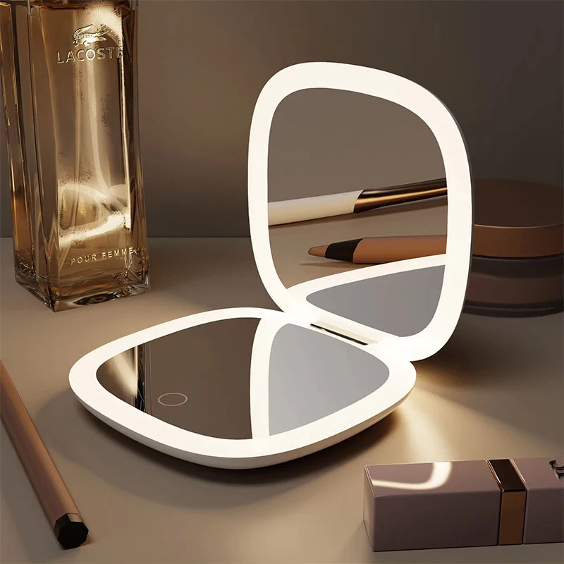 Led Lighted Compact Travel Makeup Mirror With Usb Charger on Luulla
