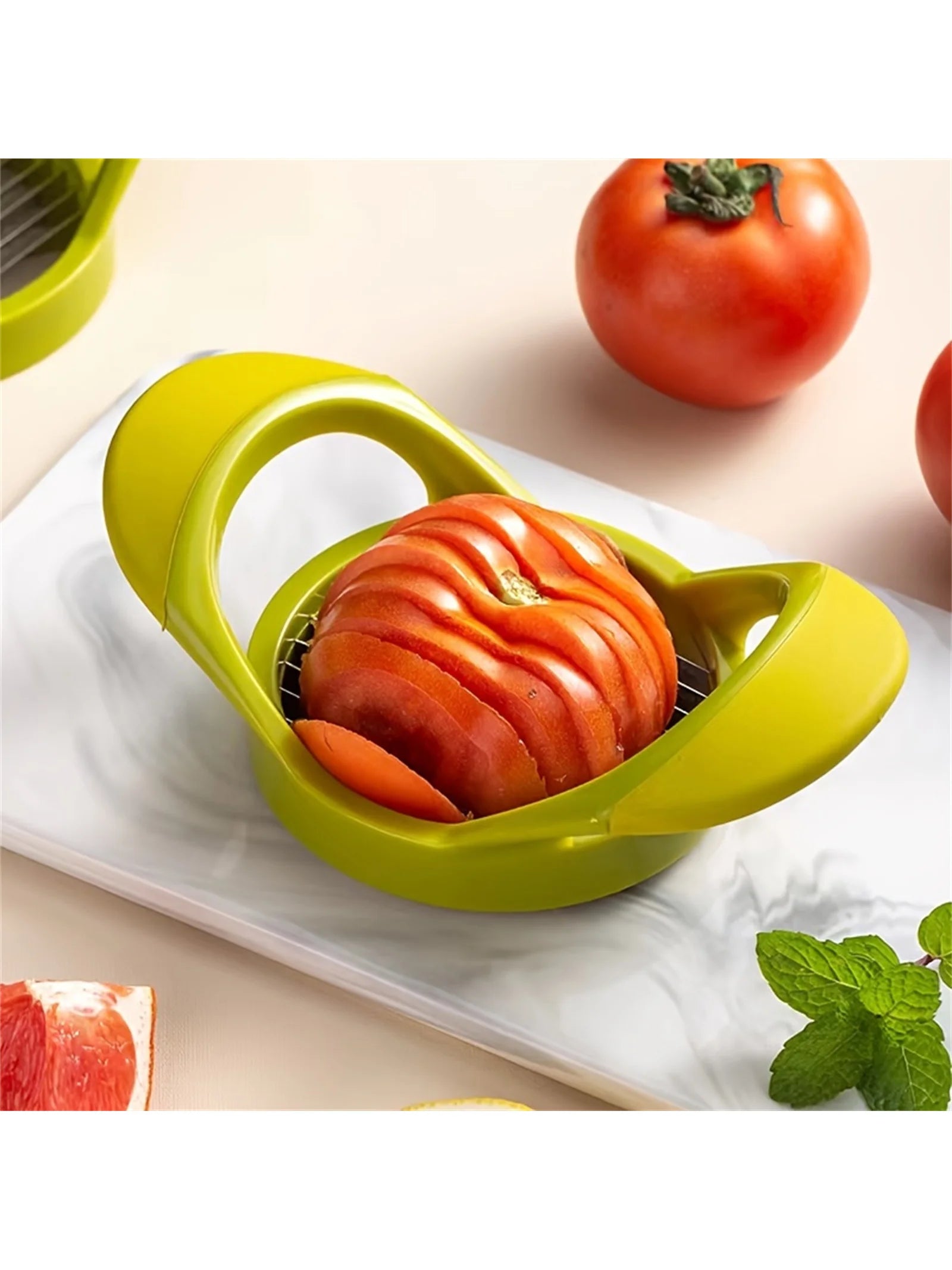 Handy Green Tomato Slicer Cutter Kitchen Gadget Tool on Luulla