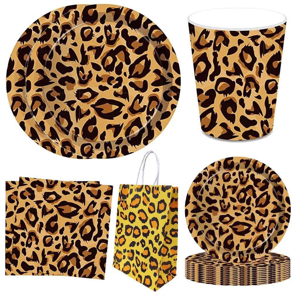 Leopard Print Party Supplies Set For Celebration Events on Luulla