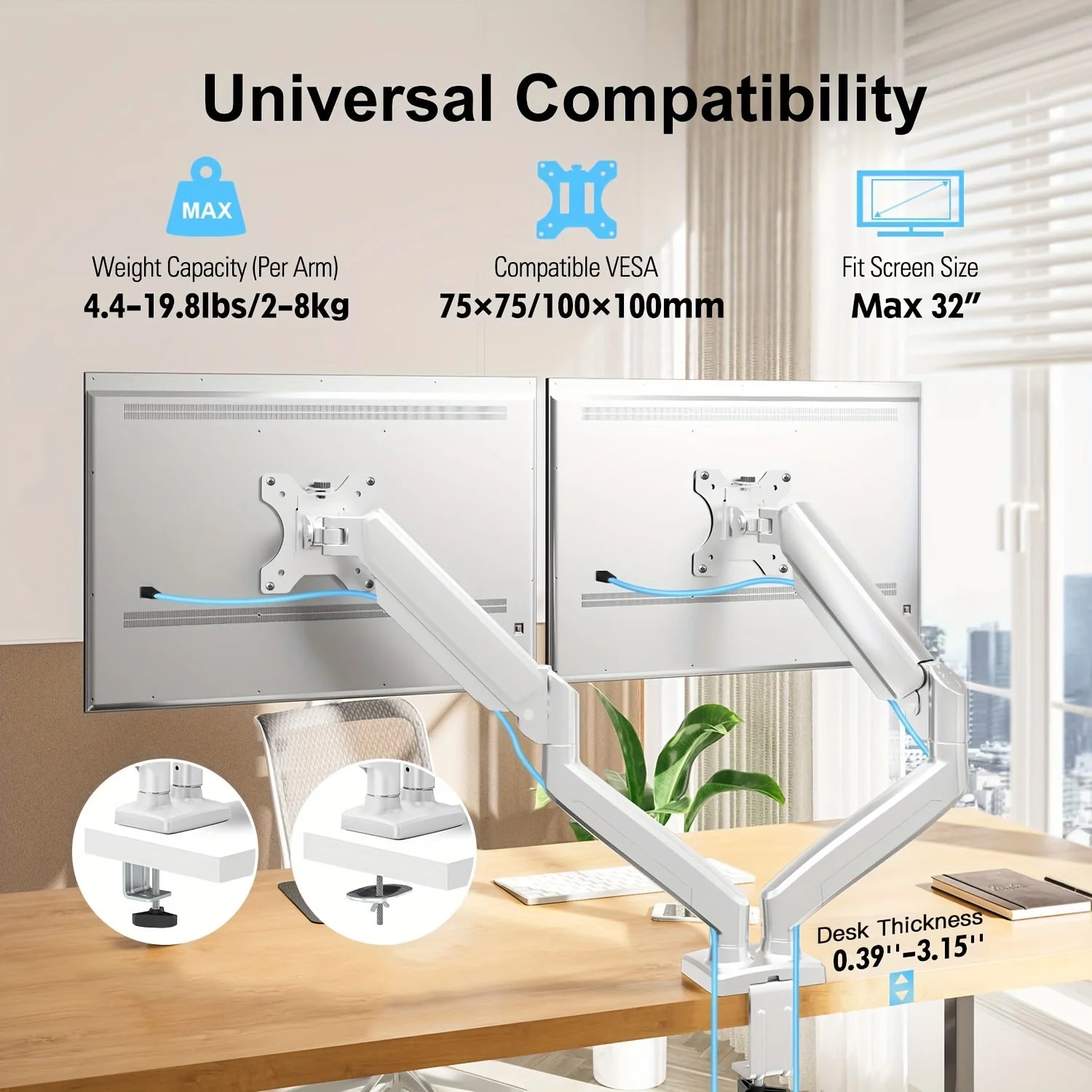 Dual Arm Adjustable Monitor Stand For 32 Screens on Luulla