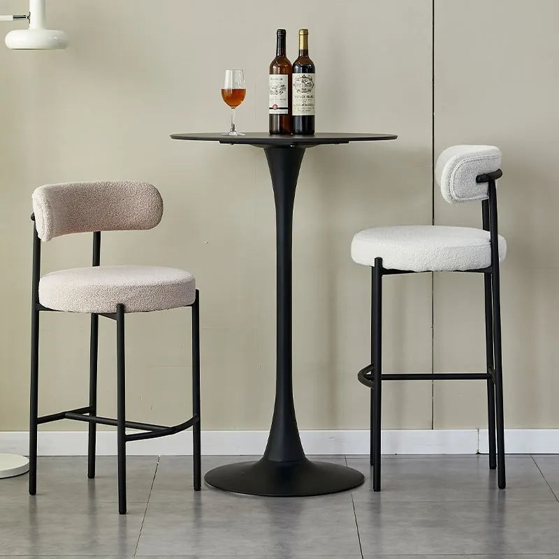 Modern Bar Table Set With Two Upholstered Stools on Luulla