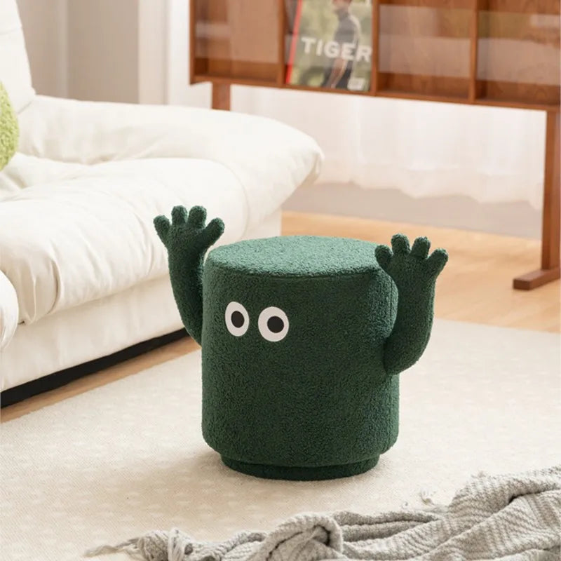 Cute Cartoon Character Plush Round Storage Ottoman Stool on Luulla