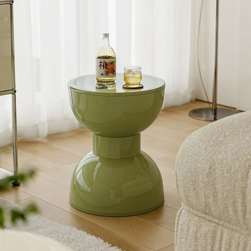 Modern Olive Green Round Ceramic Side Table on Luulla