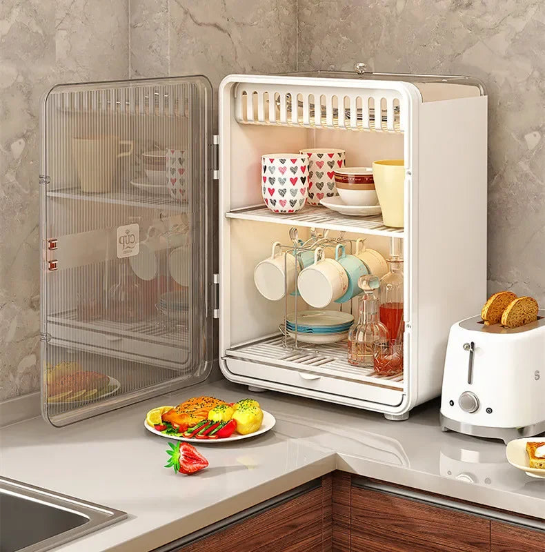 Retro Compact Refrigerator With Transparent Door, 3 Shelves on Luulla