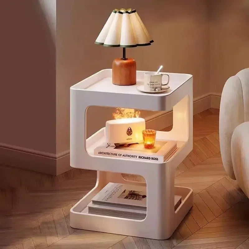 Modern Multi-level Side Table With Built-in Lamp on Luulla