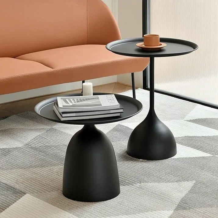 Modern Black Round Side Tables With Unique Base on Luulla