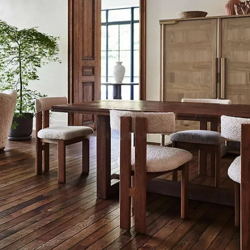 Modern Textured Fabric Dining Chair With Walnut Legs on Luulla