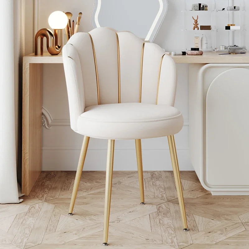 Elegant Velvet Shell Chair With Gold Metal Legs on Luulla