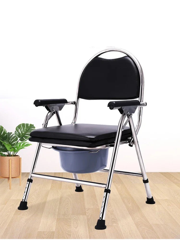 Adjustable Height Medical Commode Chair With Padded Seat on Luulla