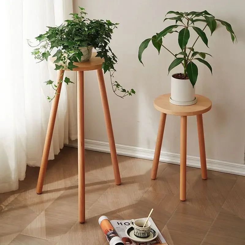 Modern Wooden Indoor Plant Stand Display Set on Luulla