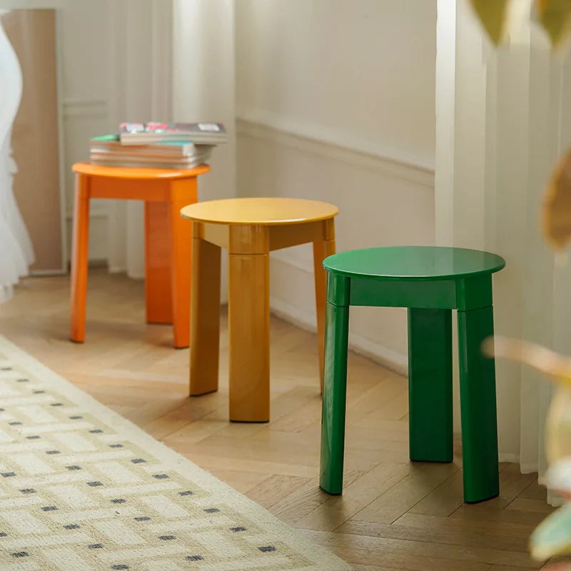 Colorful Modern Round Wooden Side Tables, Set Of 3 on Luulla