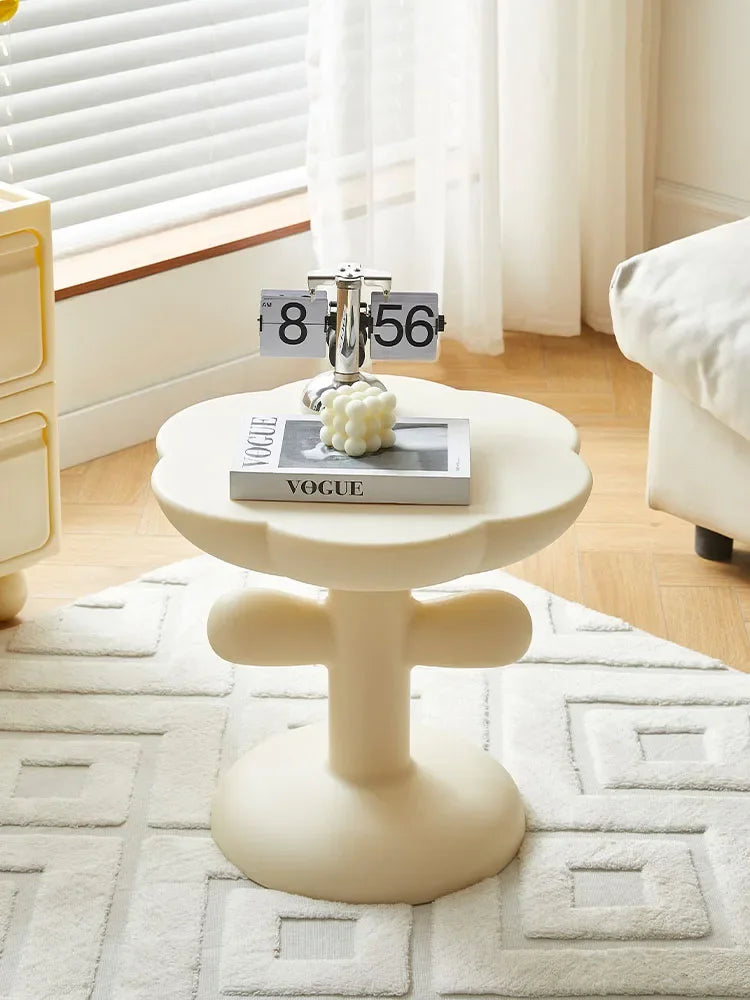 Modern Round Side Table With Unique Base Design on Luulla