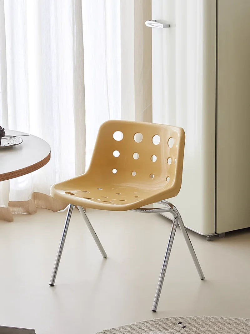 Modern Ventilated Design Plastic Chair With Metal Legs on Luulla