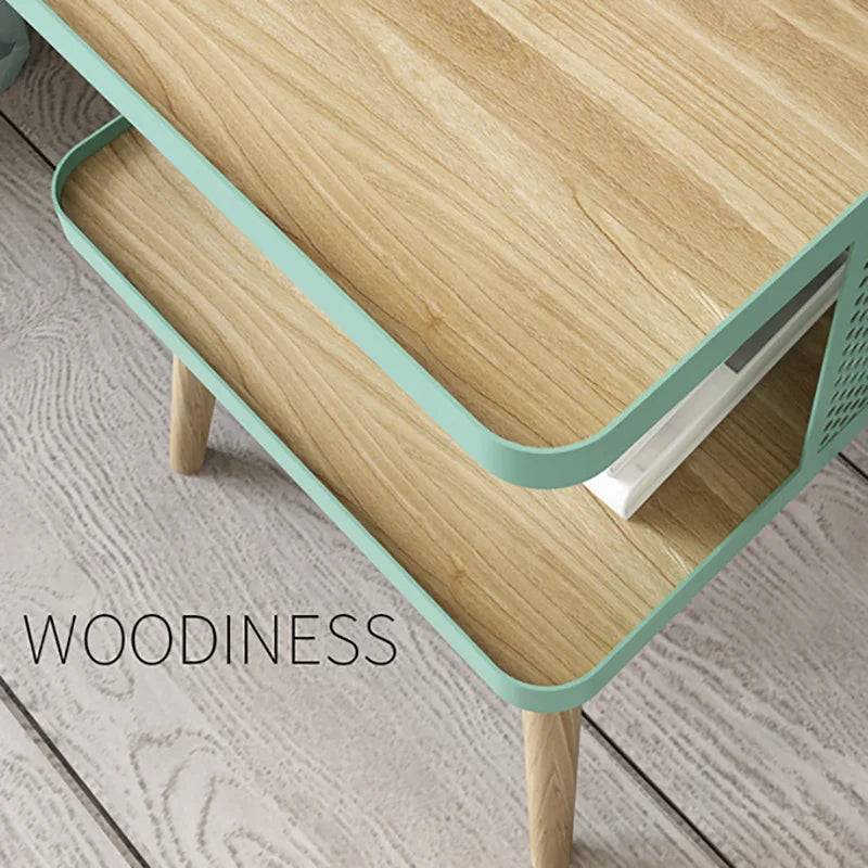 Modern Two-tier Wooden Bedside Table With Storage on Luulla
