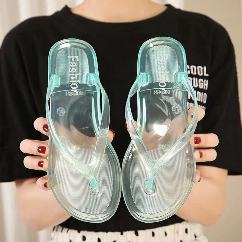Clear Aqua Fashion Transparent Flip Flop Sandals on Luulla